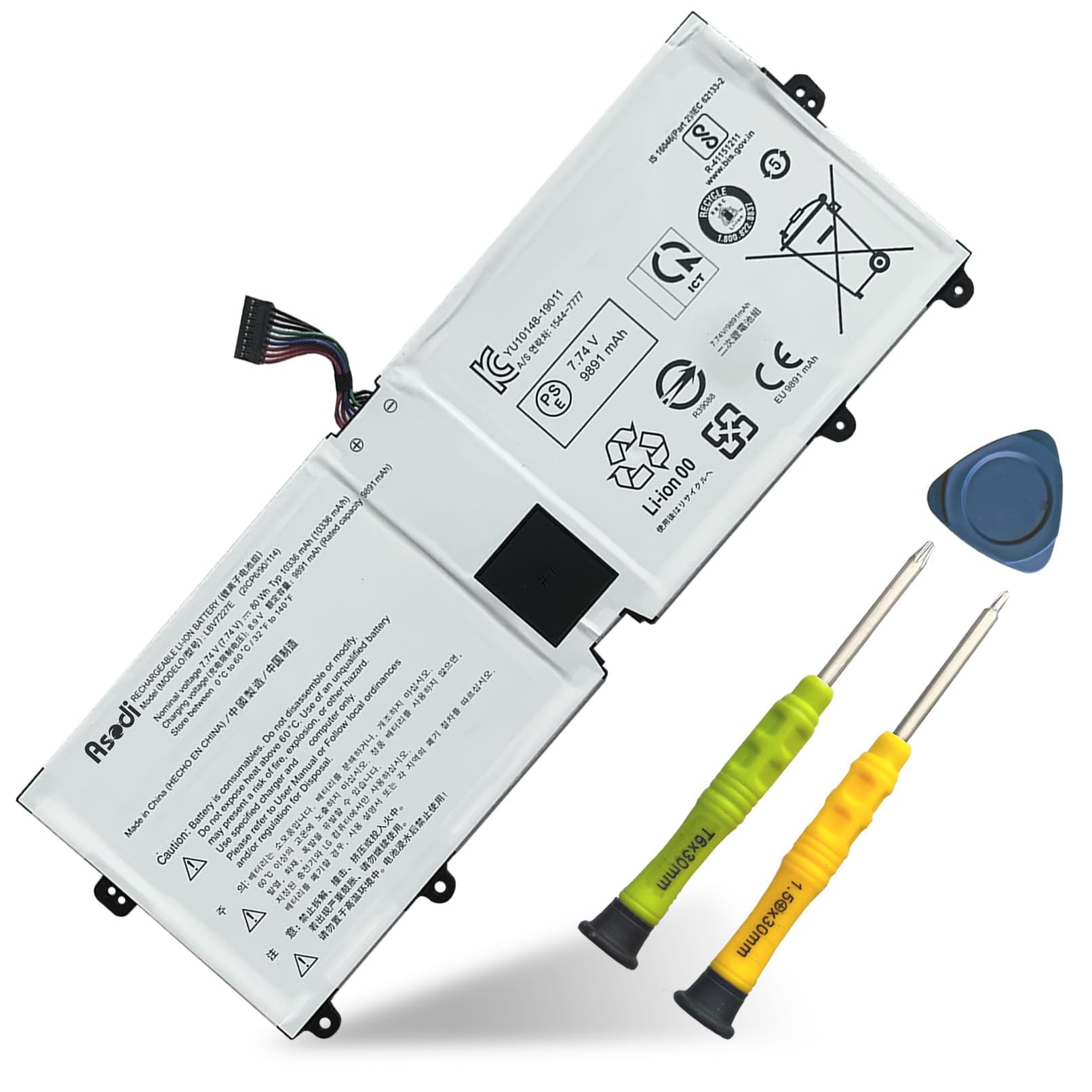 Amazon.com: ASODI LBV7227E 80Wh Laptop Battery Compatible with LG Gram ...