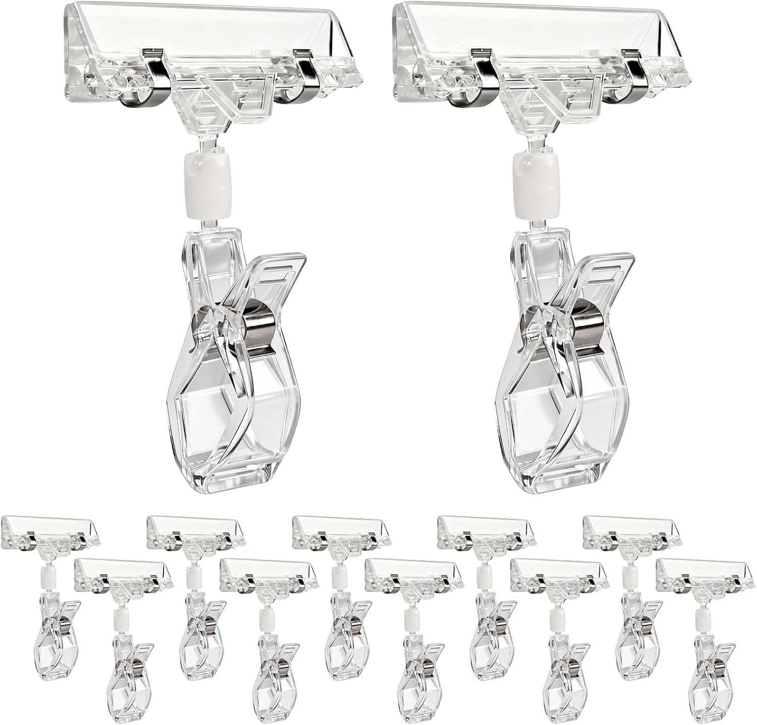 Amazon.com: WATMTIN 12 Pcs Clear Sign Holder Clips, Plastic Merchandise ...