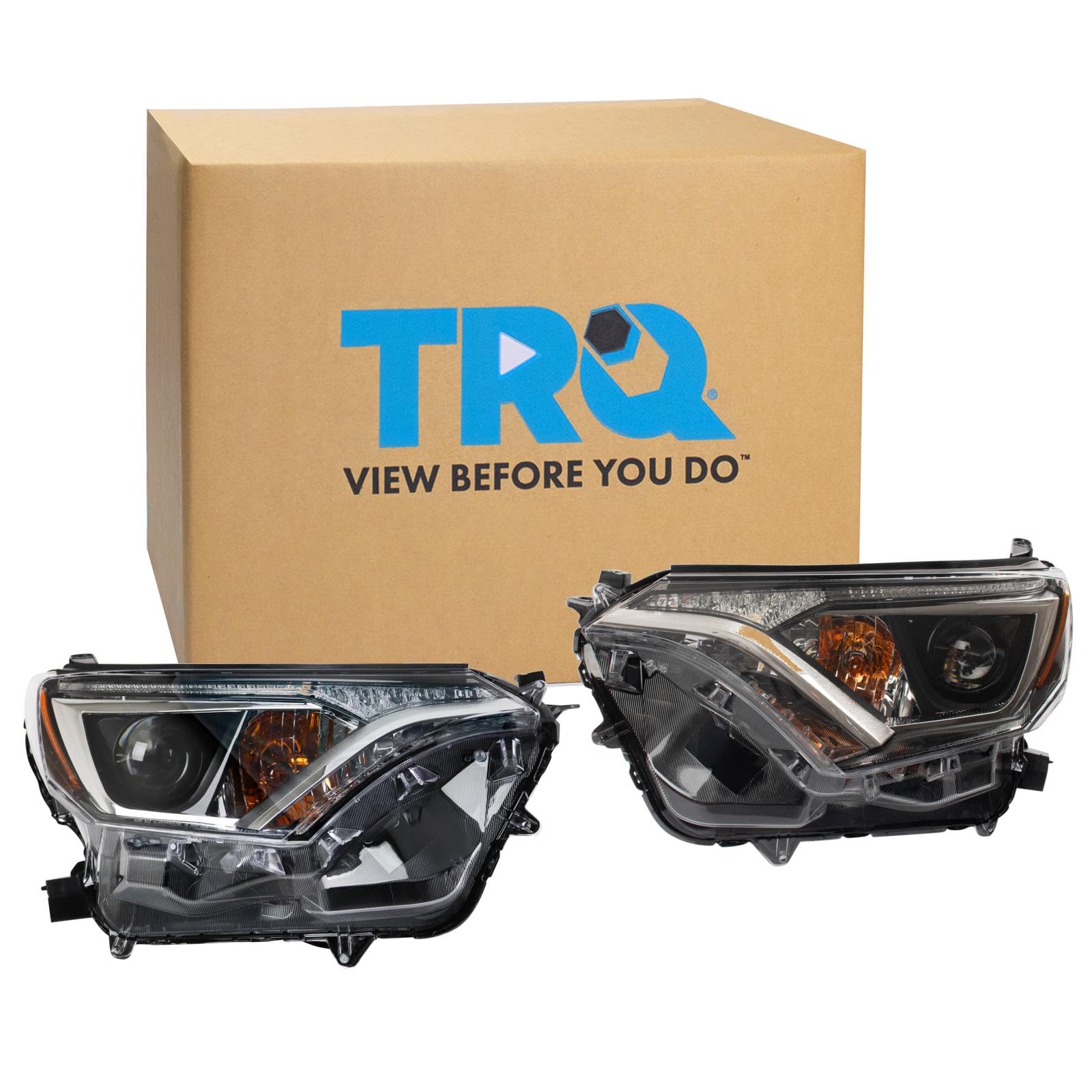 Amazon.com: TRQ Headlight Assembly Set Headlights Driver & Passenger ...