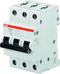 ABB S203M-B16 Miniature Circuit Breaker, 3 Pole, Type B, 10kA/15kA Breaking Capacity, 16 Amp ...