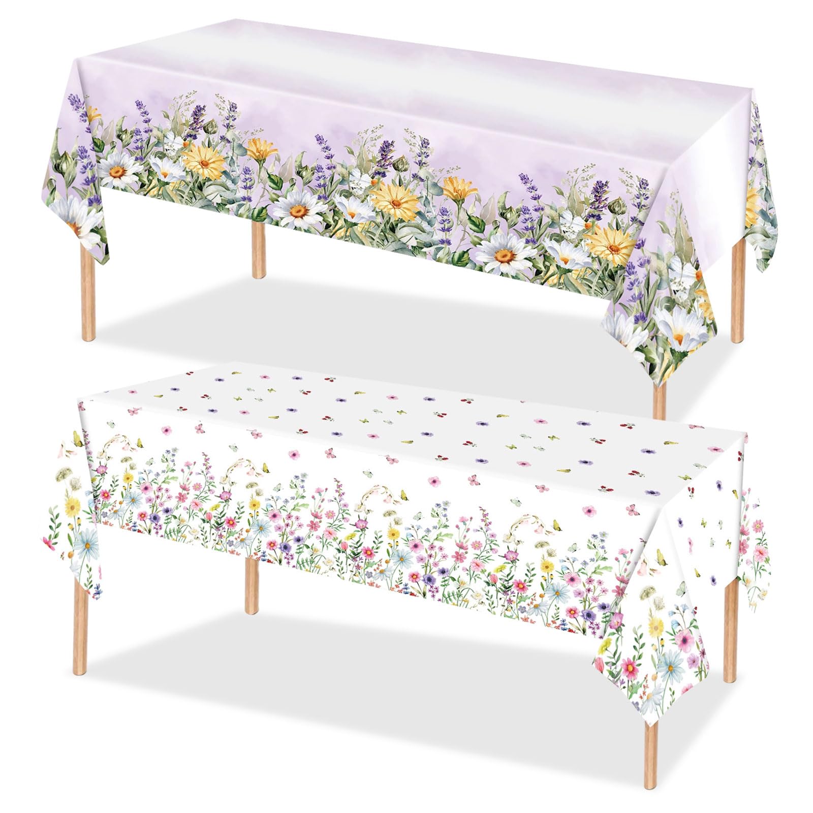 Amazon.com: 2PCS Floral Tablecloths Spring Summer Floral Table Cloth ...