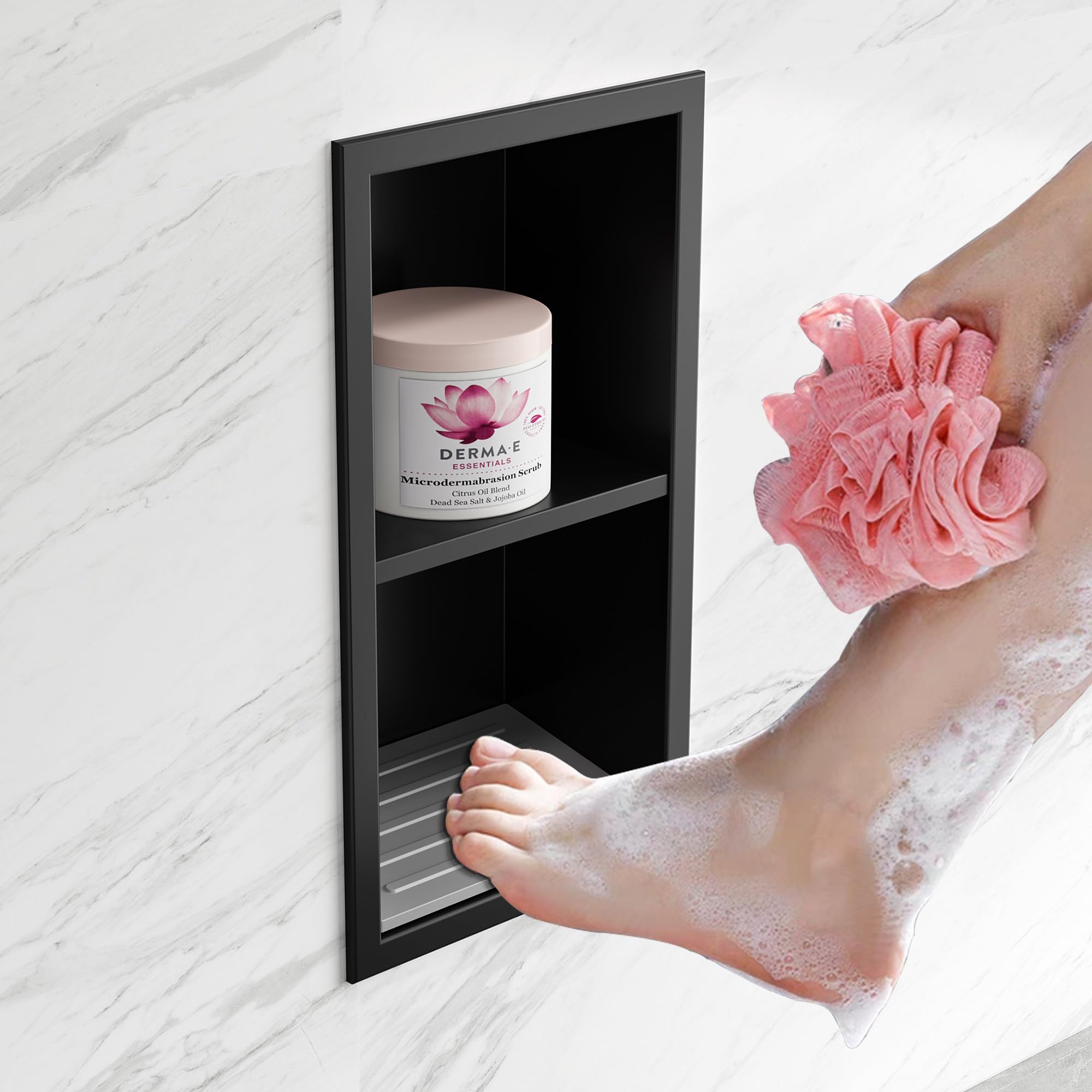 Amazon.com: Qeke Shower Foot Rest for Shaving Legs, 304 Stainless Steel ...