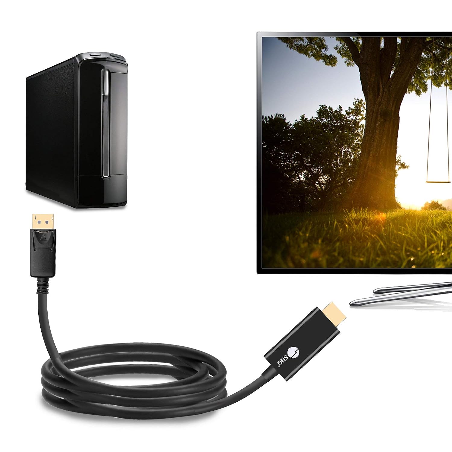 Buy SIIG DisplayPort 1.2 to HDMI 1.4 Cable 4K @30Hz - DP to HDMI Male ...