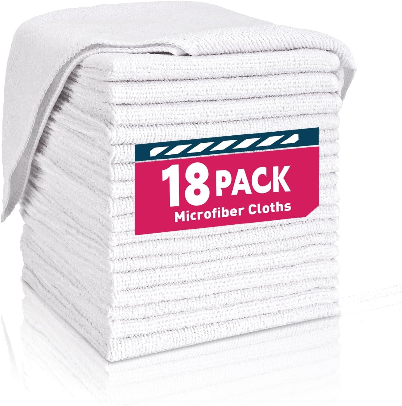 Amazon.com: TEAWOO White Microfiber Towels- 18 Pack, Microfiber ...