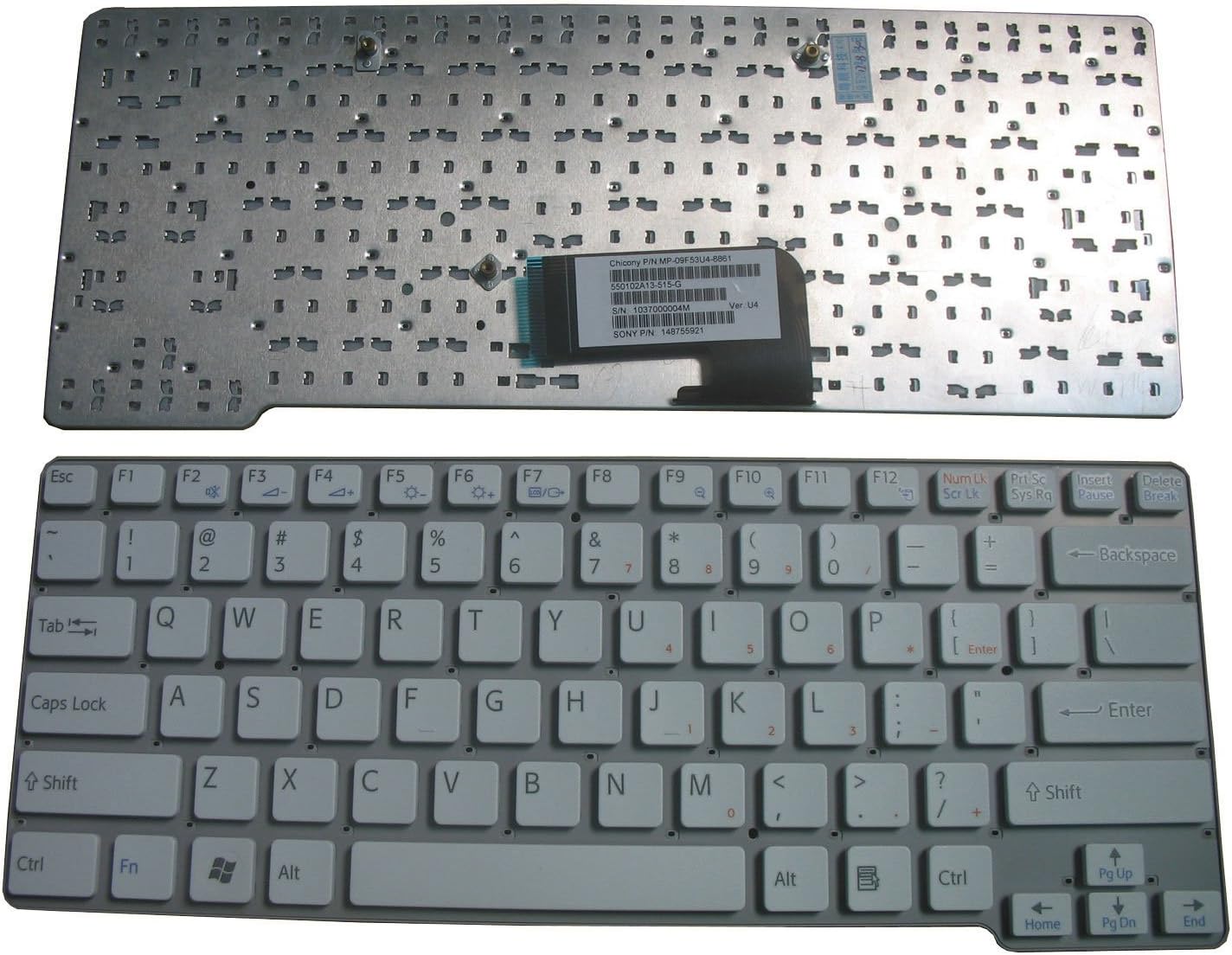 Amazon.com: ndliulei New US White English Laptop Keyboard (Without ...