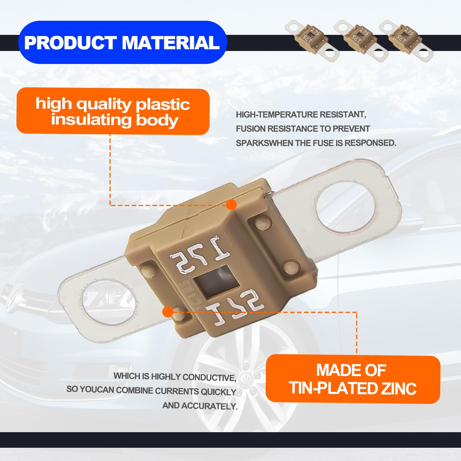 Snapklik.com : 3PCS AMI/Midi Fuse, High Current 175A, For Cars, Buses ...