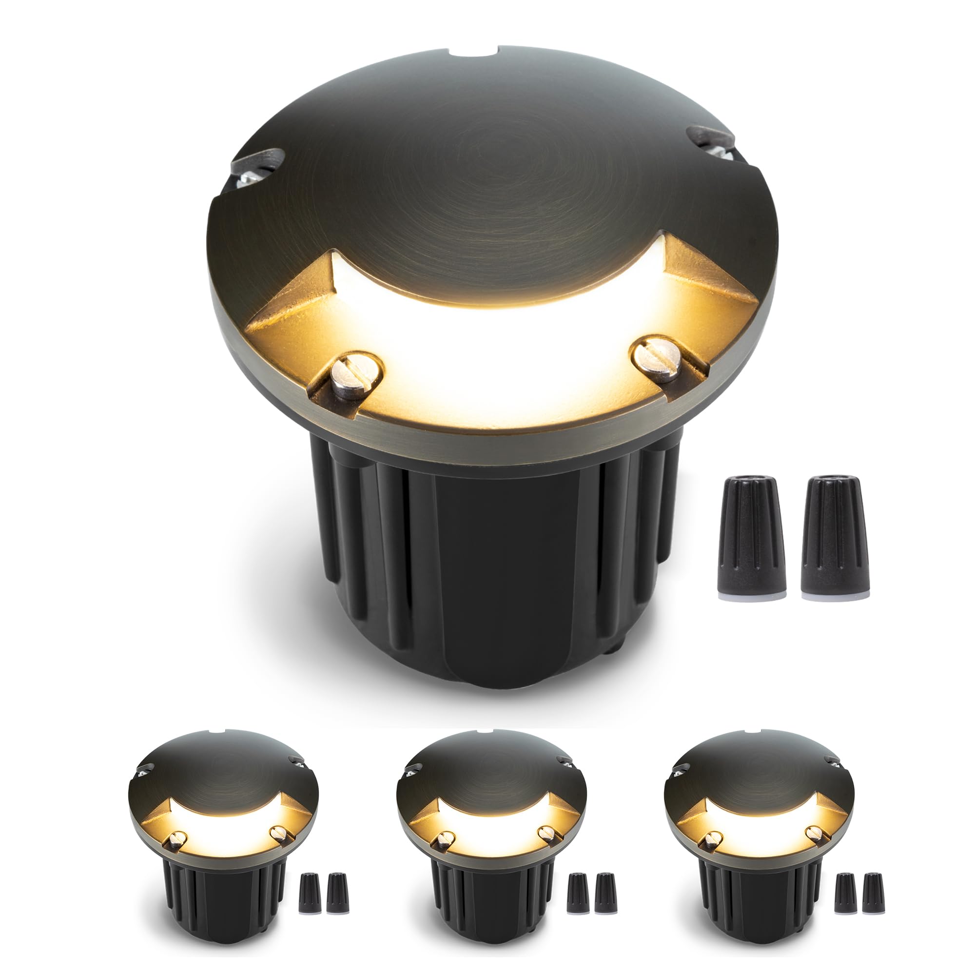 Gardenreet In Ground Well Lights Brass, Low Voltage Landscape Lights ...