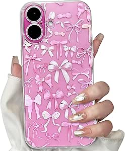 Amazon.com: NITITOP Compatible with iPhone 16 Plus Case Cute Clear Bowknot Design for Women ...