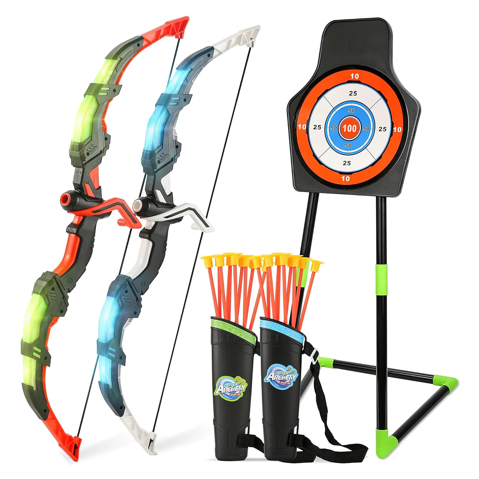 Bow and Arrow Set Kids - Archery Set with LED Lights - Kids Bow and ...