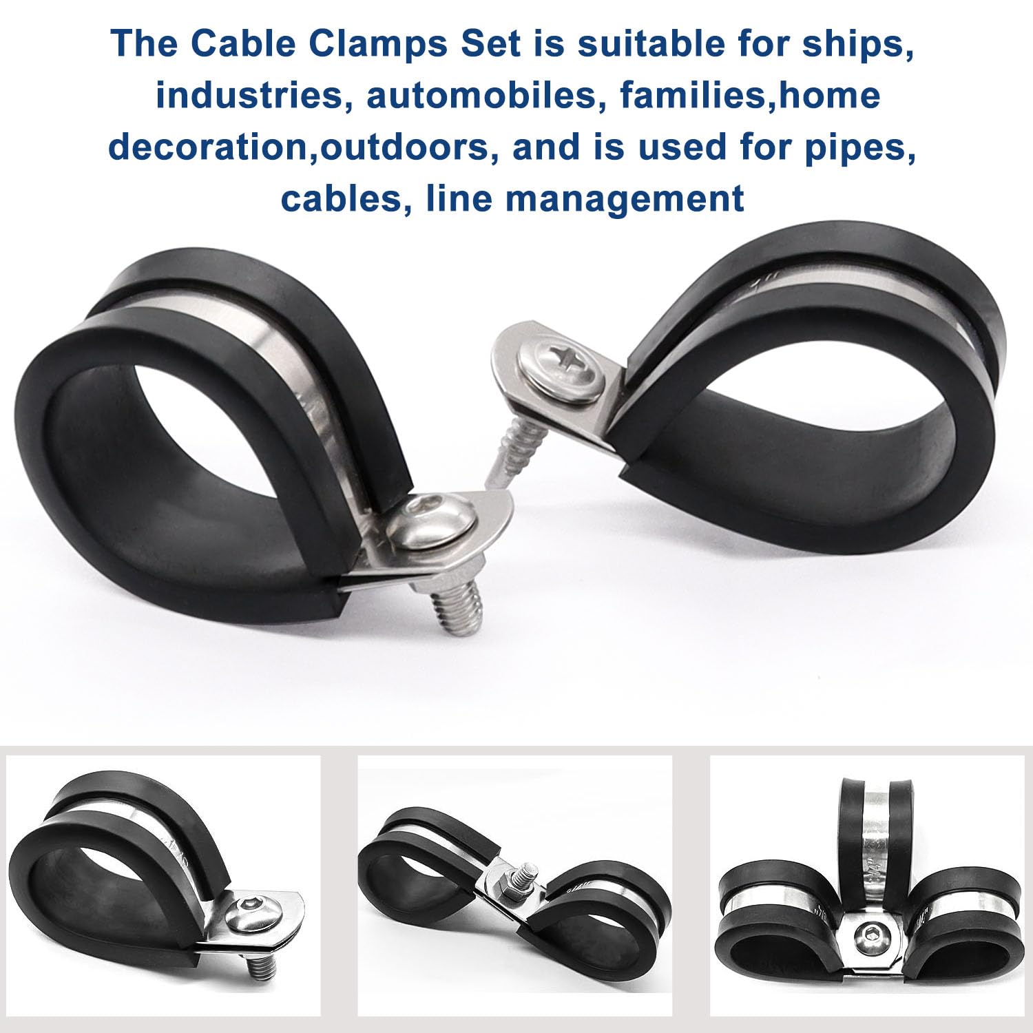 Snapklik.com : Taiss 50PCS 1/4 Inch Cable Clamps 304 Stainless Steel ...