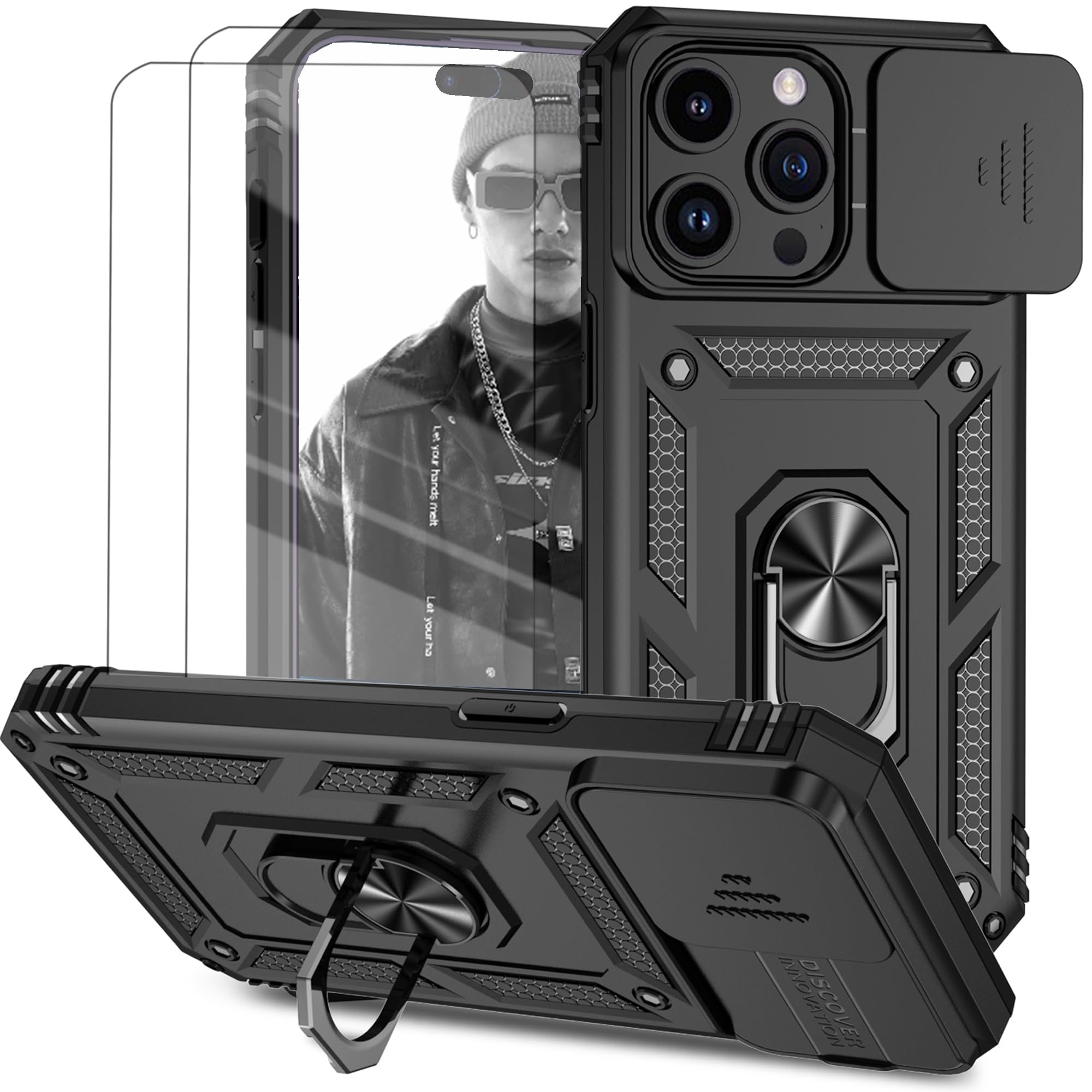 TUNKARMOR Funda para iPhone 14 Pro MAX Case Capa - Incluye 2 películas ...