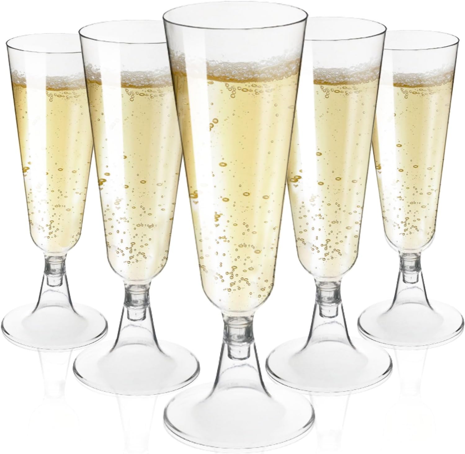 Amazon.com | CALBODE 50 Pack Plastic Champagne Glasses 5 OZ Clear ...