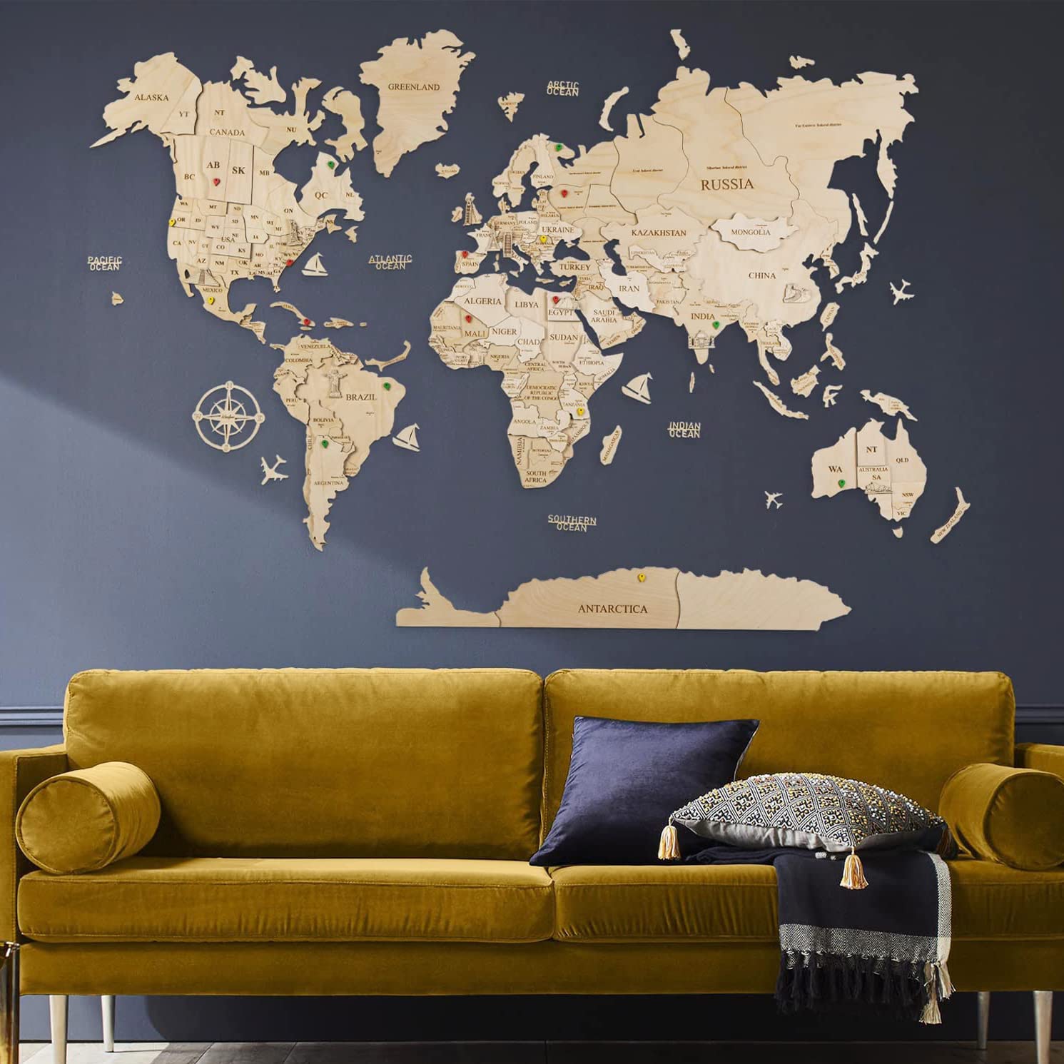 World Map World Map Wall Art World Map Wall Decor | Desertcart Japan