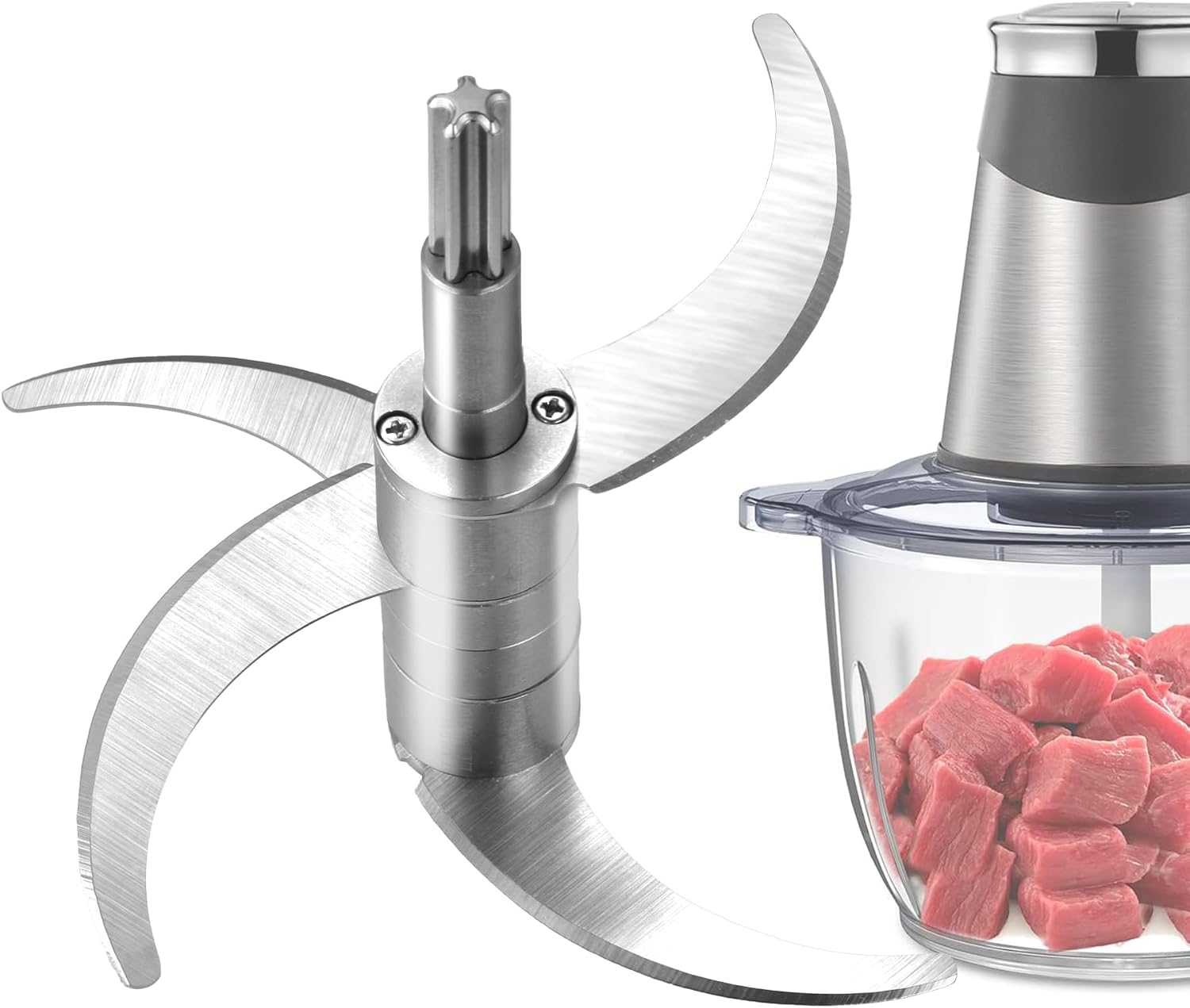Amazon.com: Full Stainless Steel Blade Plastic-Free Food Processor ...