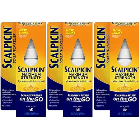 Amazon.com : Scalpicin Max Strength Scalp Itch Treatment, 1.5 Ounce ...