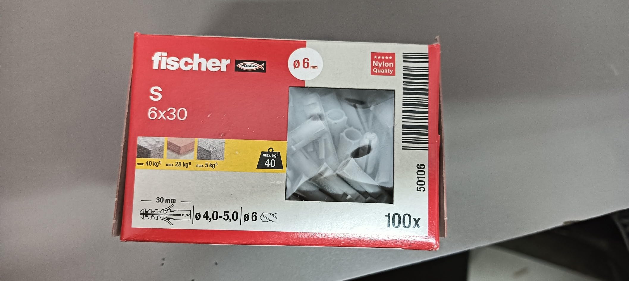 Fischer S 6 Plug PVC Wall Sleeve Plug Gitti Nail Fixing Wall Column ...