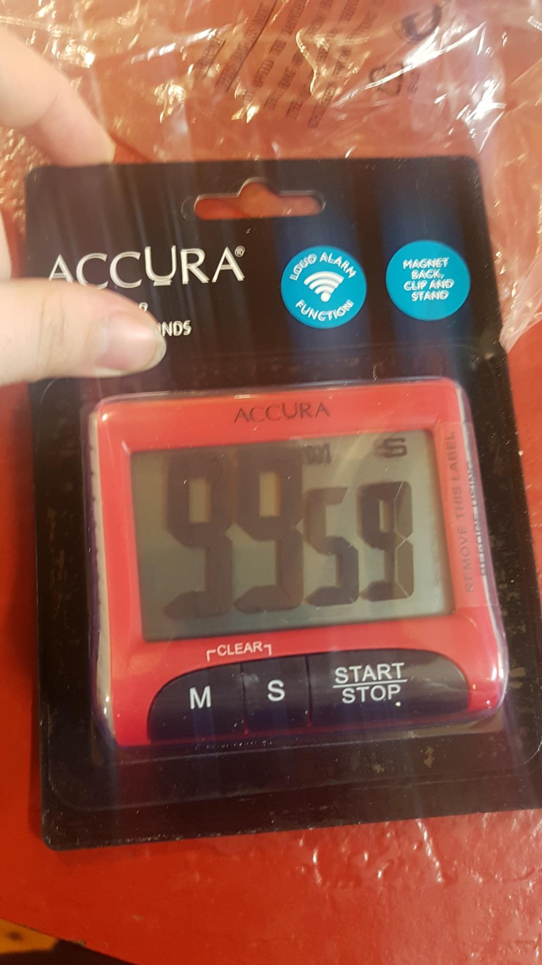 ACCURA ACC5013WH Digital Kitchen Timer 99 Minute 59 Seconds - White ...