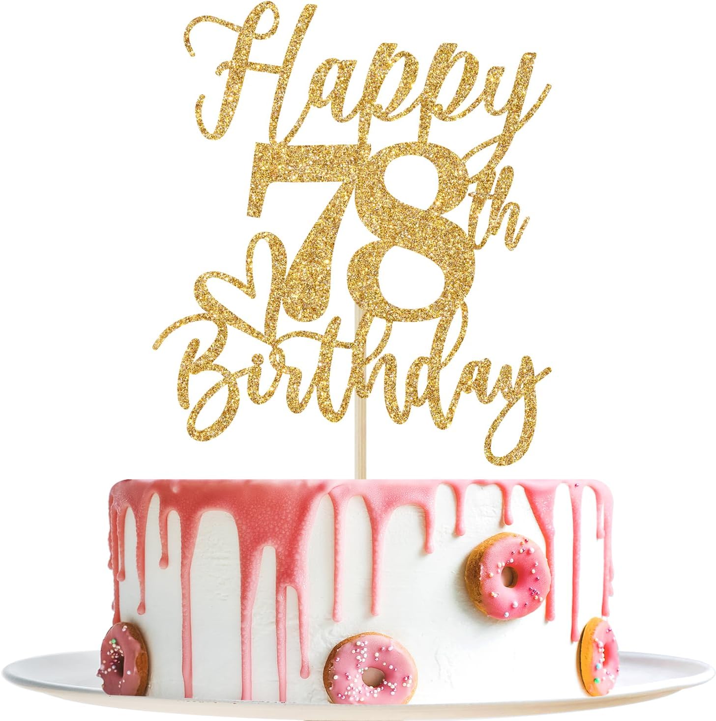 Amazon.com: Happy 78th Birthday Cake Topper, 78th Birthday Decorations ...