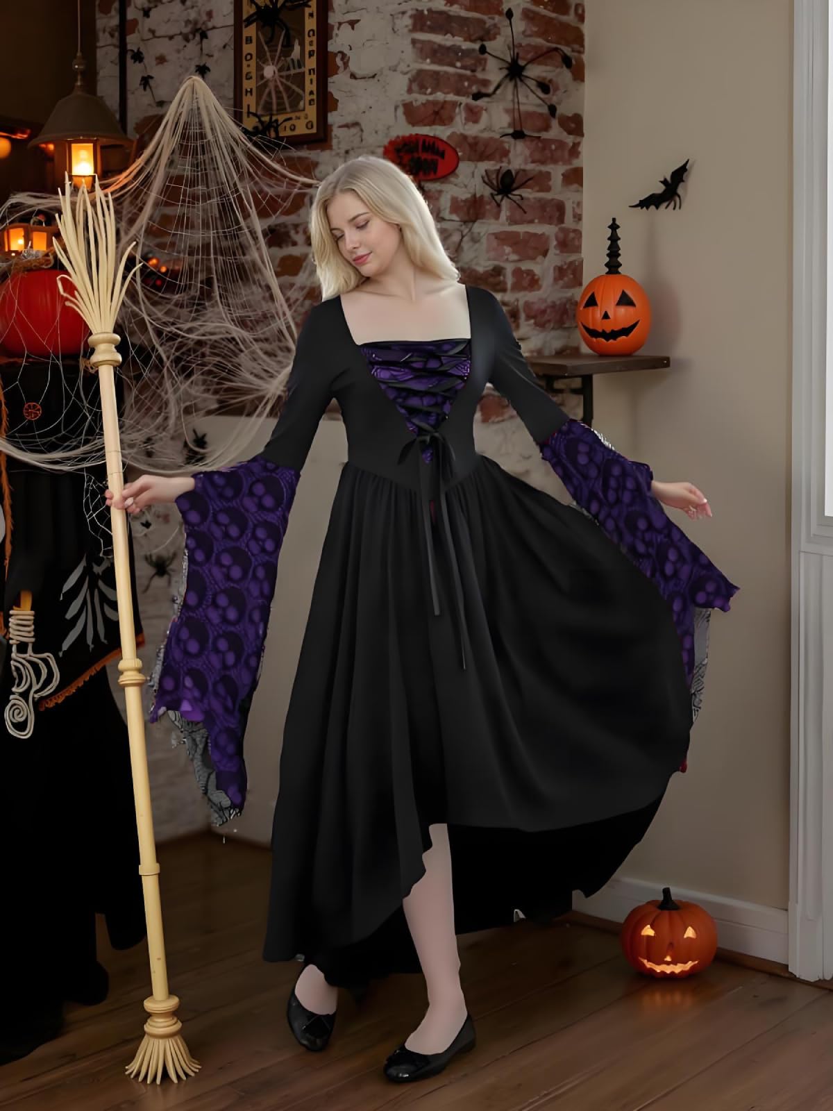 Snapklik.com : Womens Witch Dress, Halloween Medieval Vampire Costume ...
