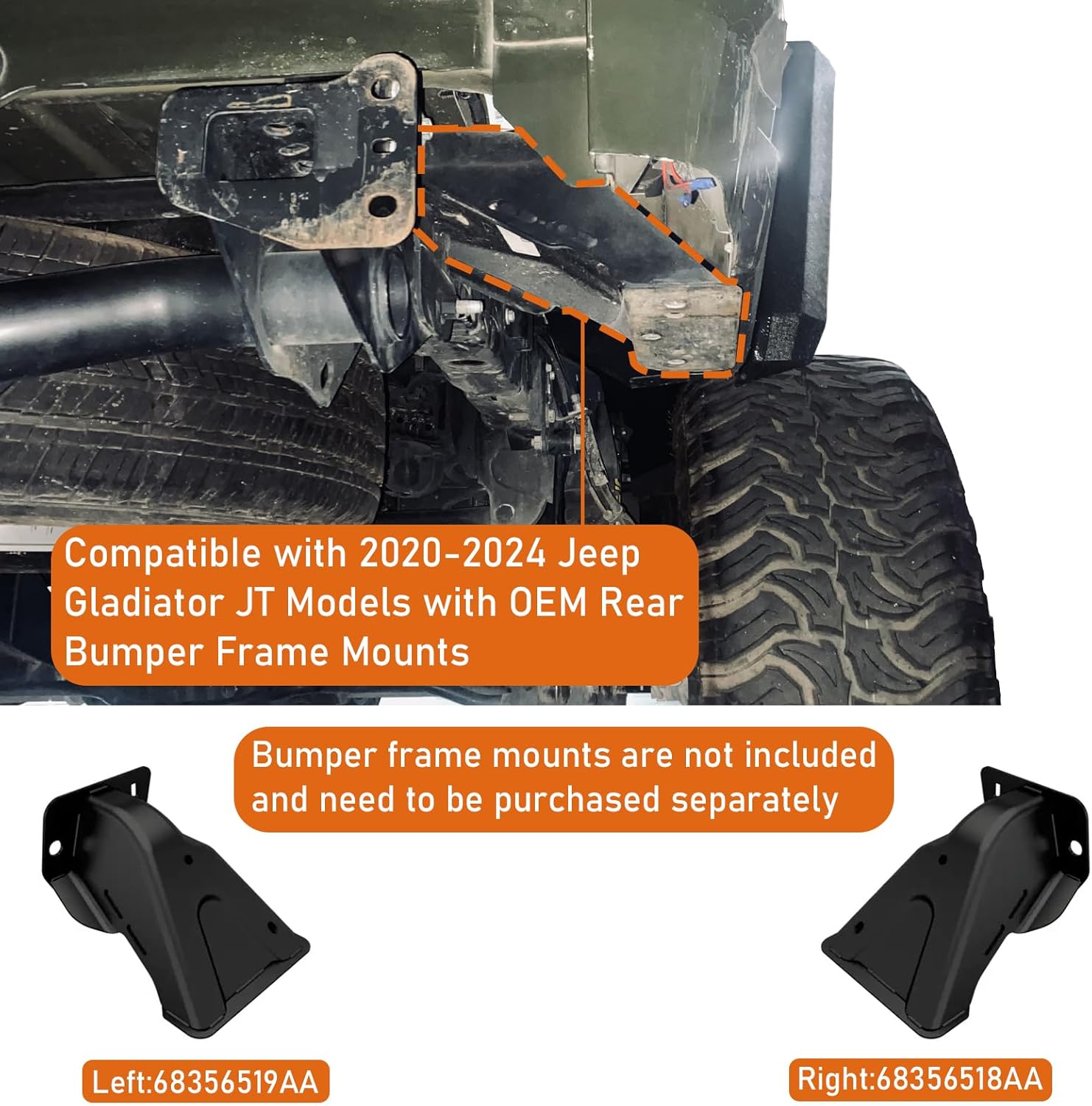 Hooke Road Gladiator Rear Bumper for Jeep Gladiator JT 2020 2021 2022 ...