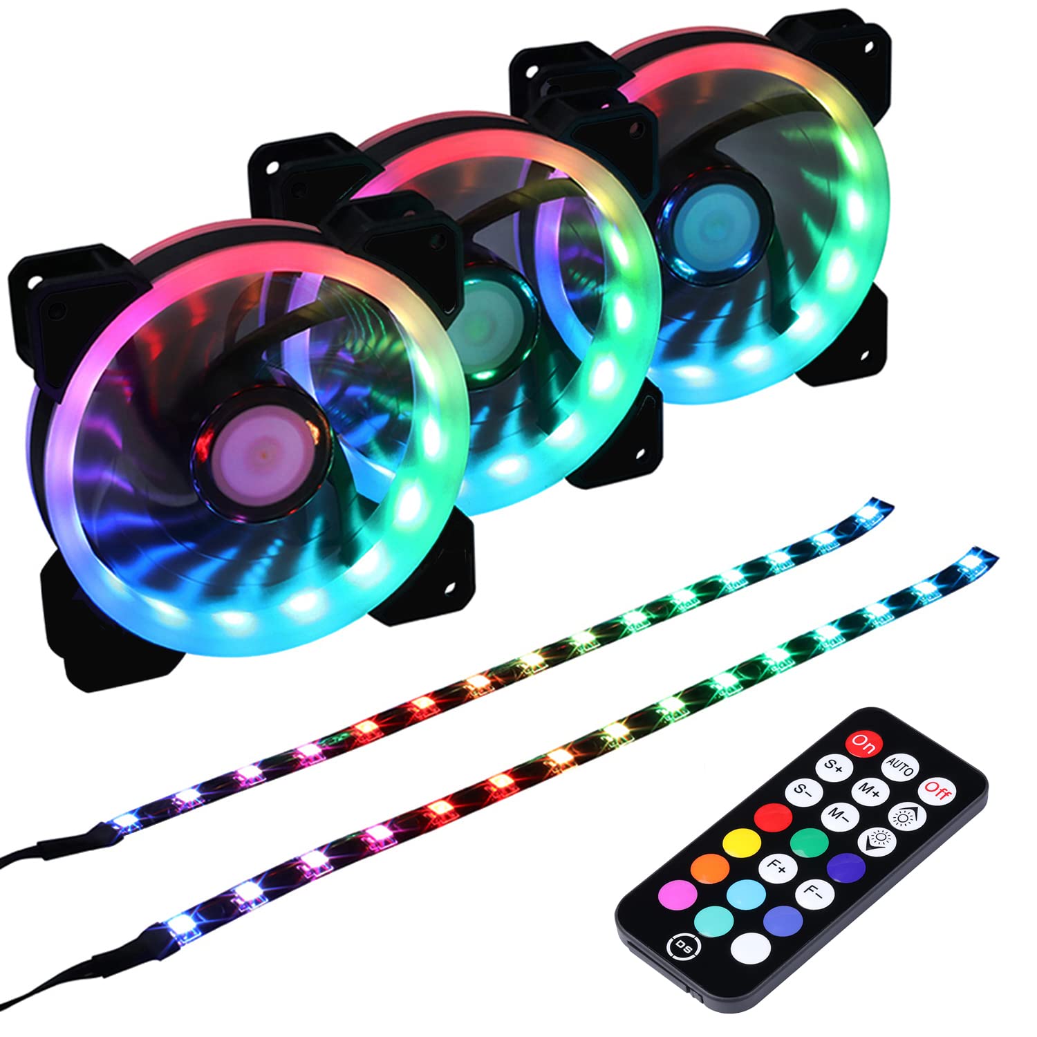 Buy Ubanner DS Addressable RGB LED 120MM Case Fans Remote Control for ...