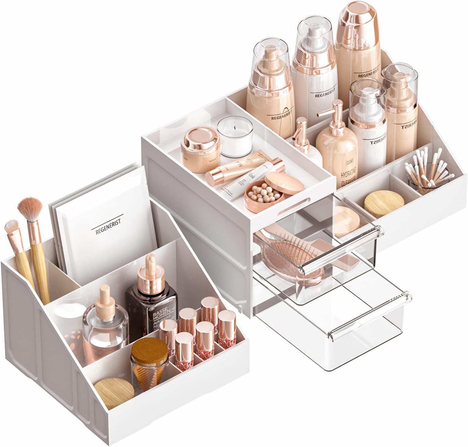 Amazon.com: Large Capacity Cosmetic Makeup Drawer Organizer Jewelry ...