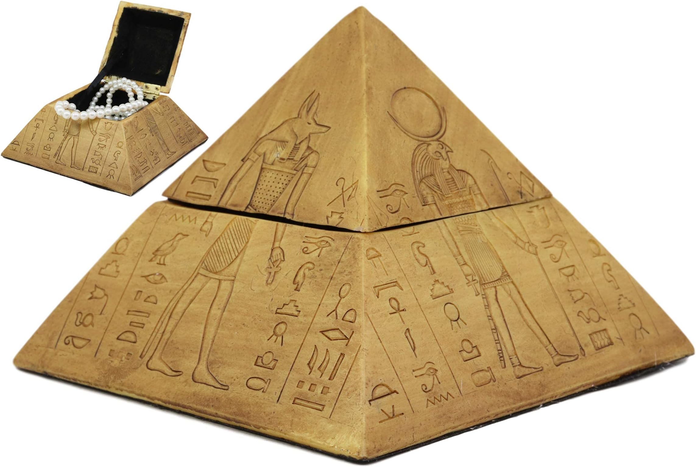 Amazon.com: Egyptian Small Bronze Pyramid Trinket Box Egypt Jewelry ...