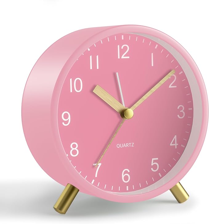 Amazon.com: Analog Alarm Clock, 4 inch Super Silent Non Ticking Small ...