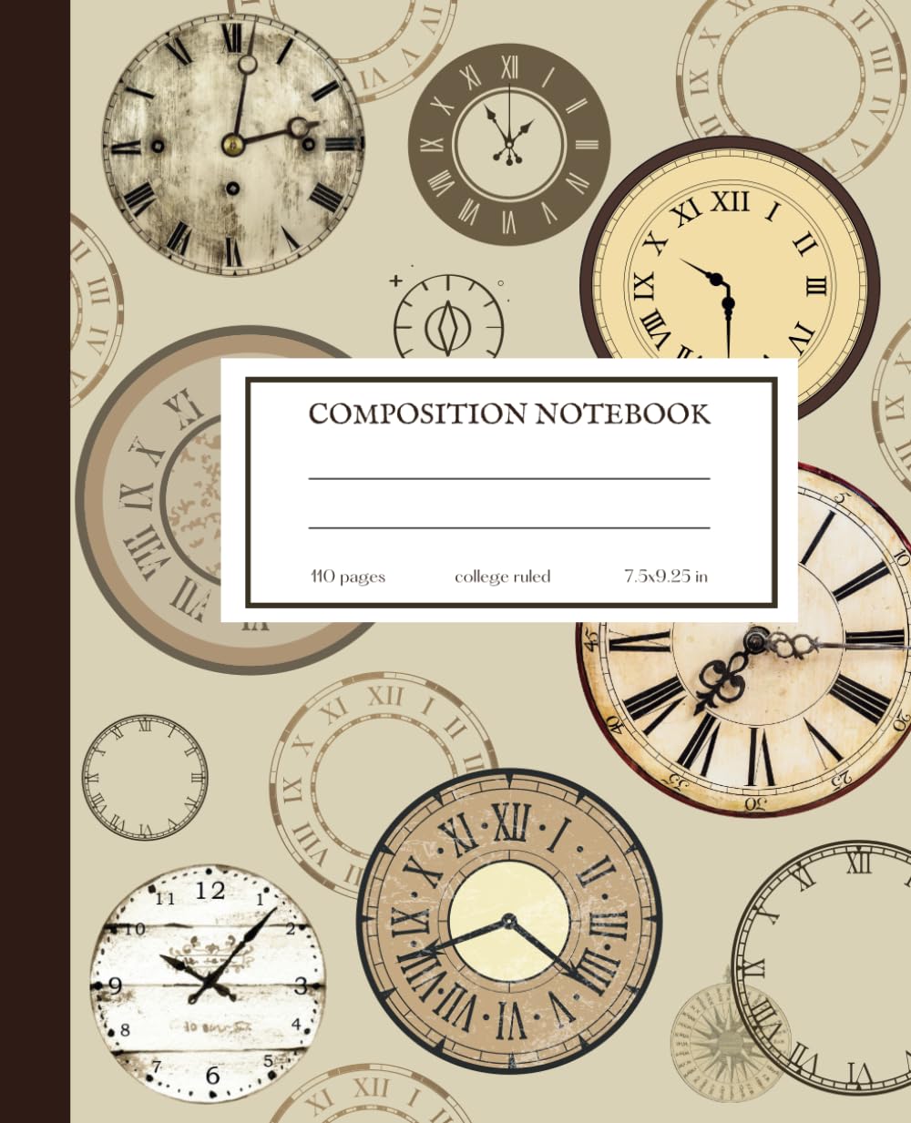 Amazon.com: Composition College Ruled Notebook: Vintage Clocks ...