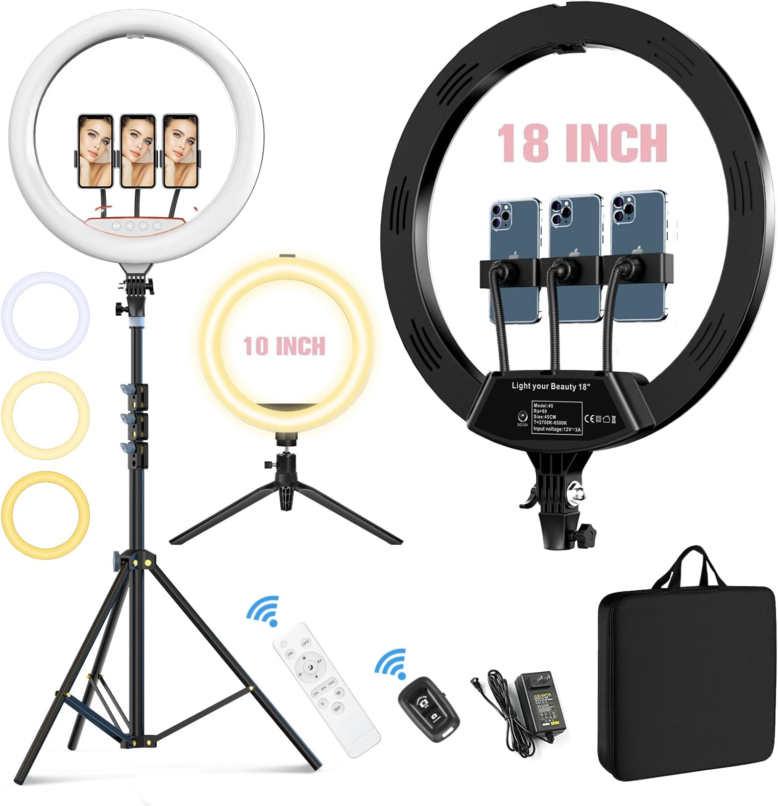 Amazon.com : Vivitar 18" Professional Ring Light Kit with Light Stand ...