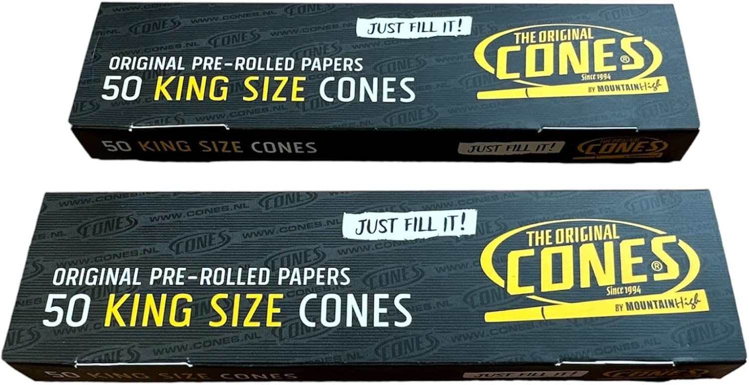 100 Smoking Papers Cones Pre-Rolled King Size 109 mm – with Roach Tip ...