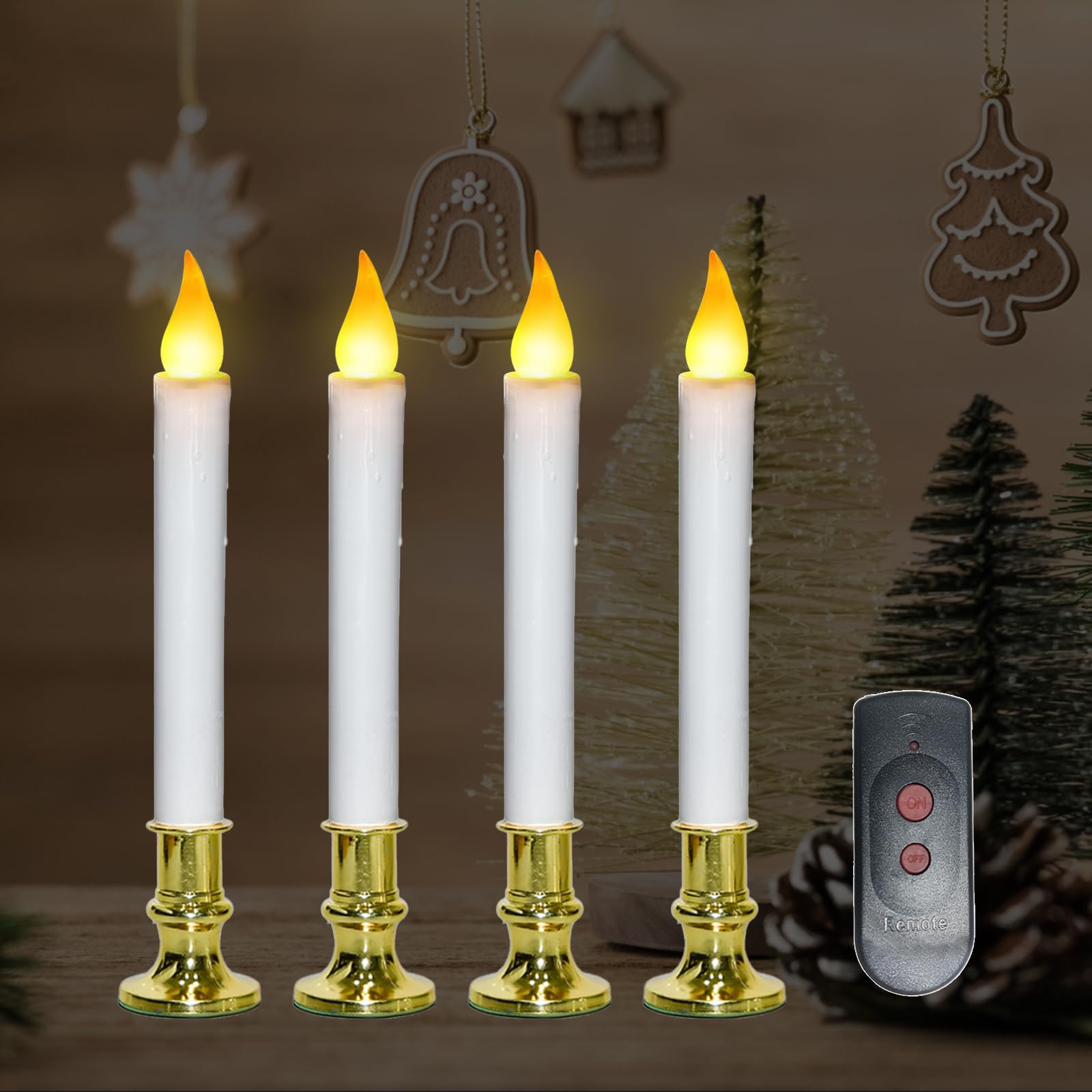 Amazon.com: CHYParty Battery Operated Window Candles with Remote, LED ...