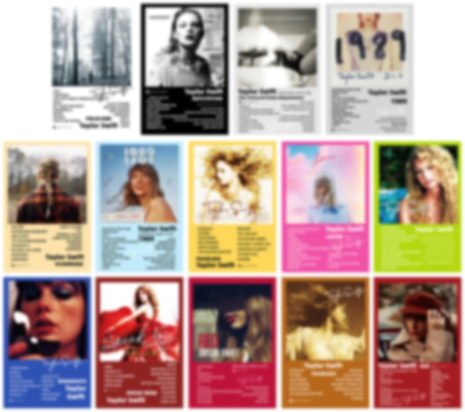 Amazon.com: Decor TY Poster,A Set of 14 posters 12.8x7.9inch, Eras ...