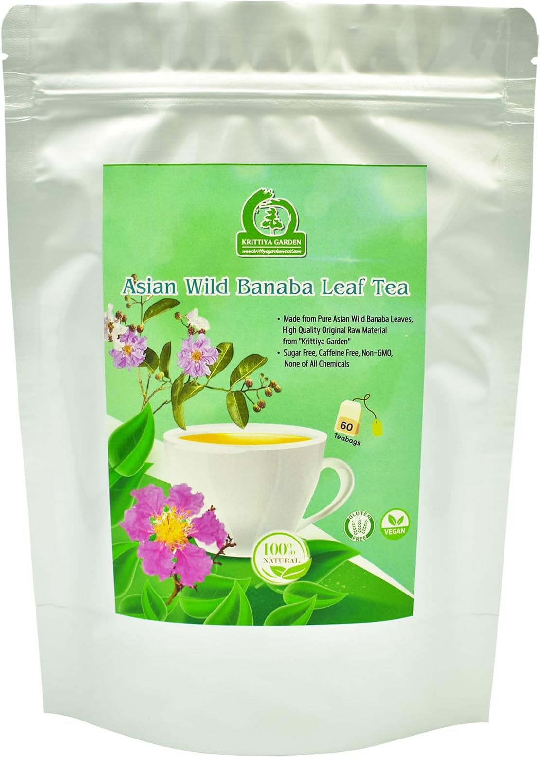 Amazon.com : Asian Wild Banaba Leaf Tea (Lagerstroemia speciosa) (60 ...