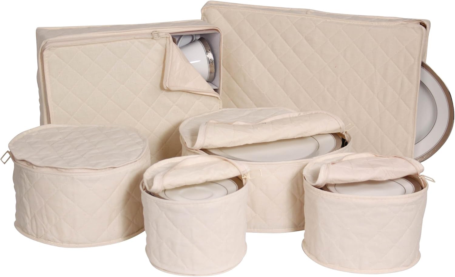 Amazon.com: 6 Piece Tabletop Polyester Dinnerware Storage Set : Home ...