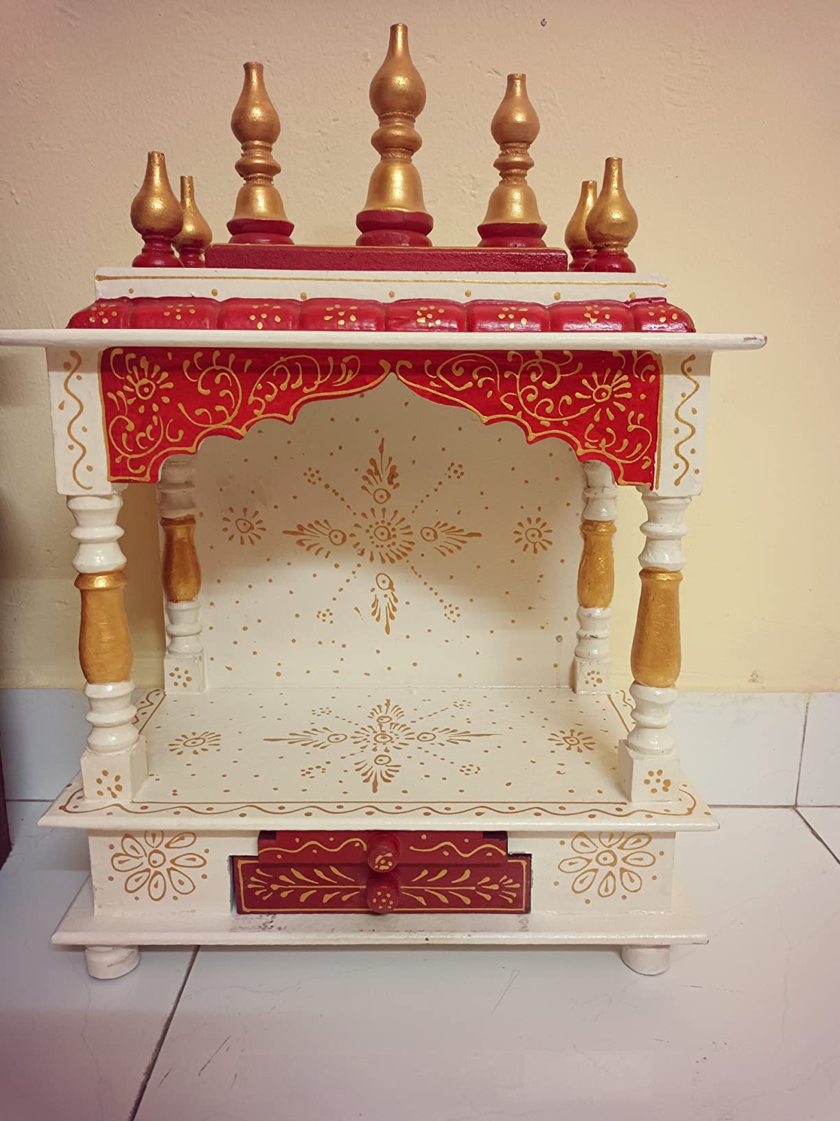Marusthalee Wooden Pooja Mandir puja Mandap Temple for Home Wood and ...