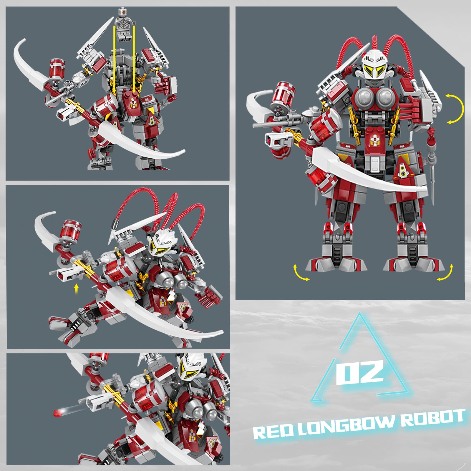 Snapklik.com : KeVeuLen Mech Robot Transforming Building Set,445Pcs Red ...