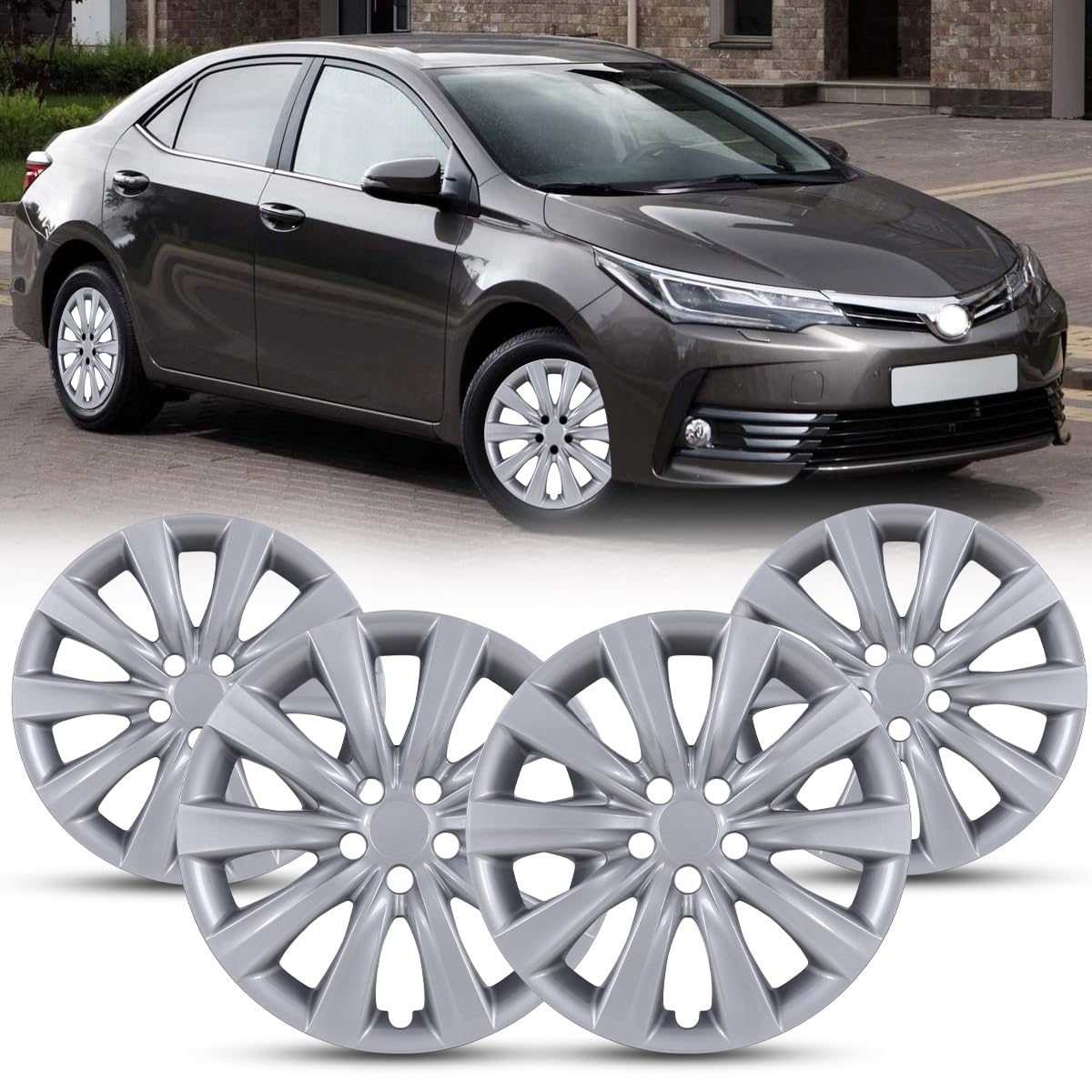 Amazon.com: Winjet Hubcaps Wheel Covers for Toyota Corolla 16” – Four ...