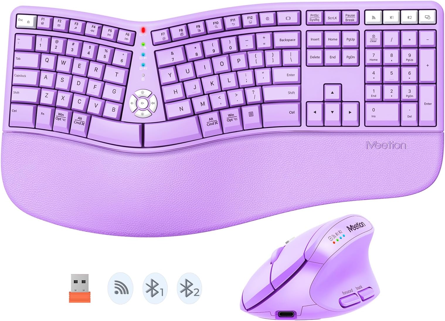 Amazon.com: MEETION Ergonomic Keyboard and Mouse Wireless Combo ...