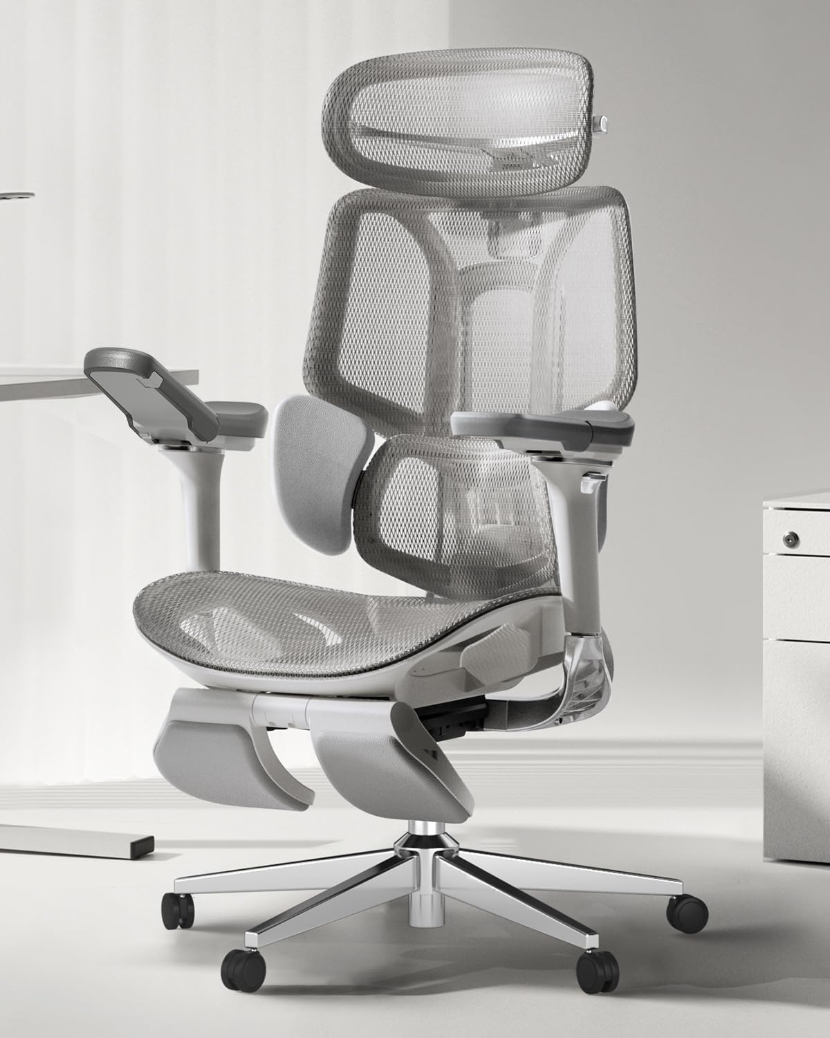 Hbada E3 Pro Silla Ergonomica Escritorio, Reposapies de Oficina - con Soporte Lumbar Dinámico de ...