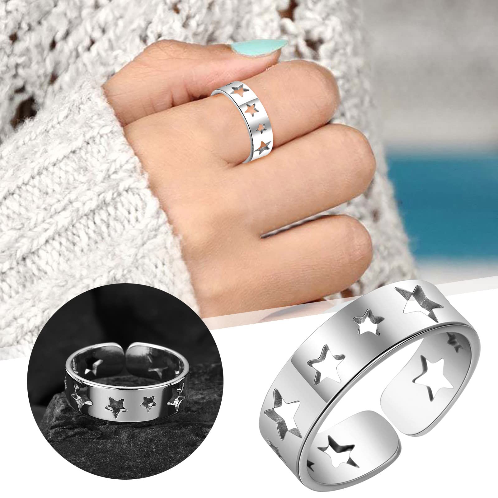 Anillos De Boda En Forma De Estrella Exquisitos Anillos De Compromiso