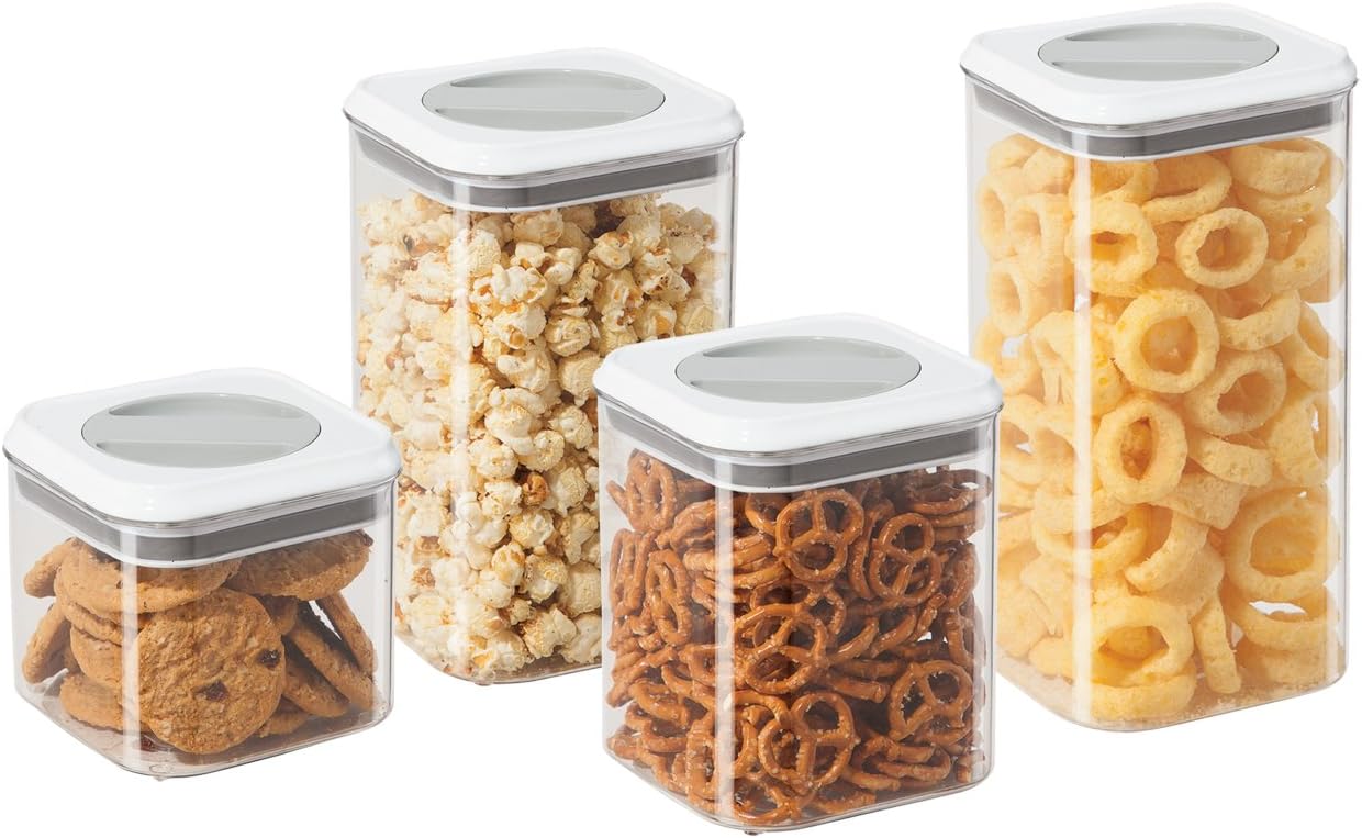 Amazon.com: Oggi 4 Piece Twist and Store Airtight Square Clear Acrylic ...