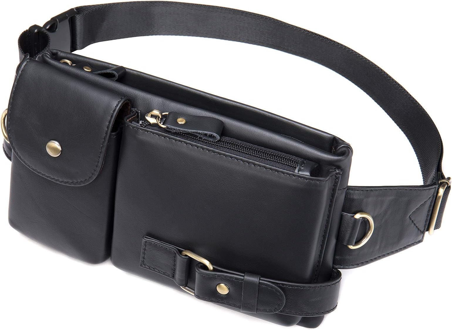 Amazon.com | Genuine Leather Extra Large Fanny Pack Plus Size Sling ...