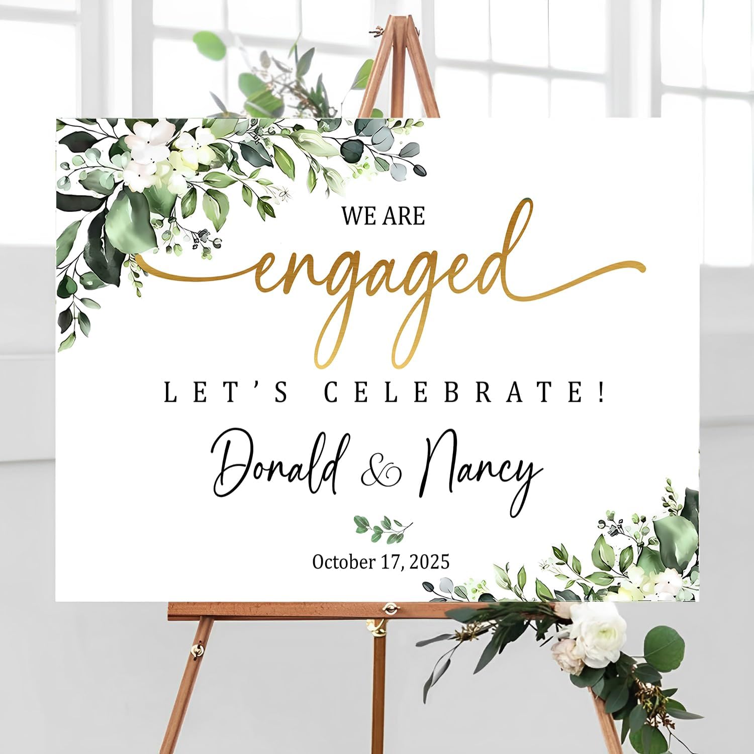Amazon.com : Welcome To Our Engagement Party Sign, We Are Engaged Sign ...