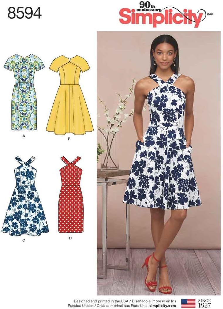 Simplicity New Look Sewing Pattern 6145: Misses' Dresses, (8-10-12-14 ...