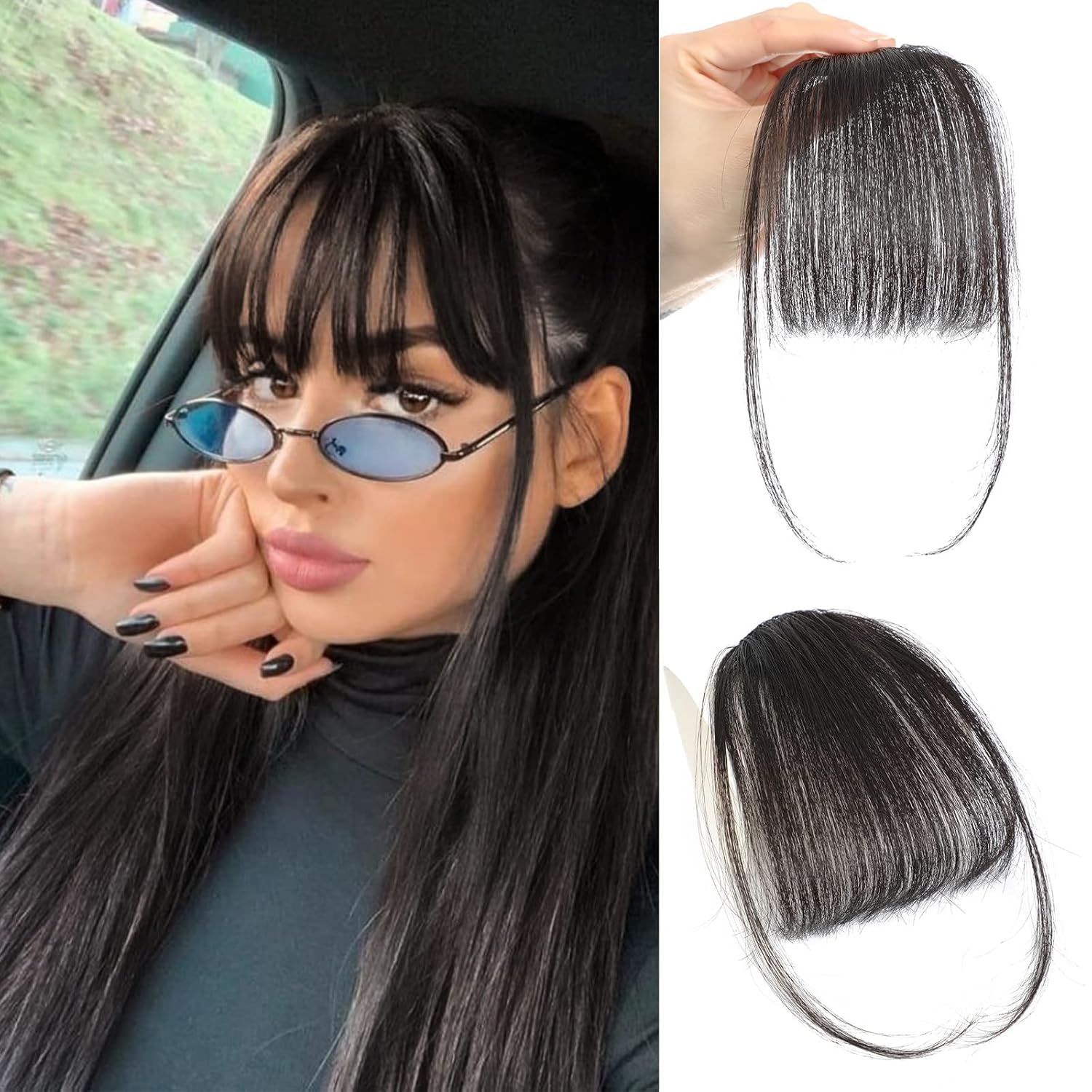Amazon.com : Clip In Bangs 100% Human Hair Bangs Clip In Hair ...
