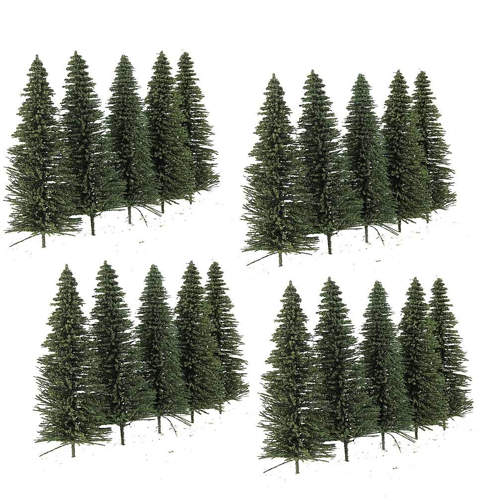 Amazon.com: S0808 30PCS Dark Green Pine Model Cedar Trees 3.23 inch ...