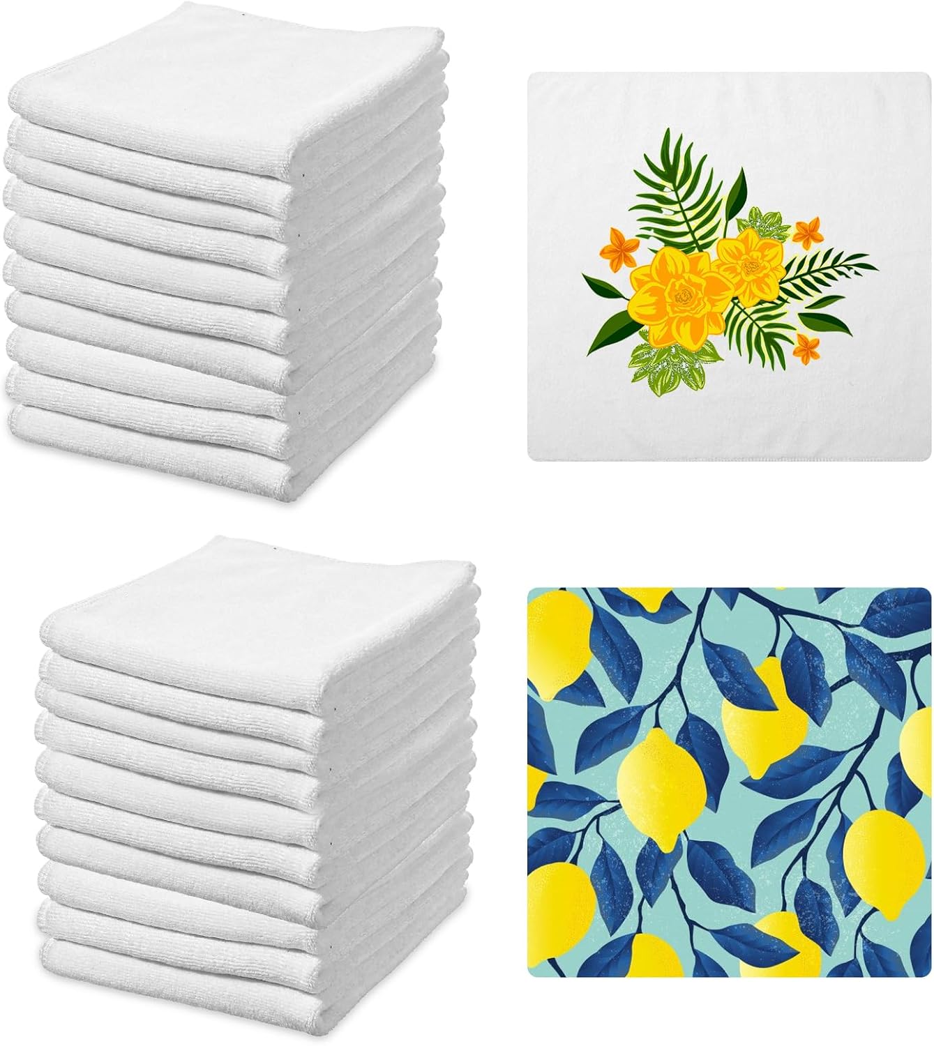 Amazon.com: Lemecima 20 Pcs Sublimation Towels Blank,12 x 12 Inch DIY ...