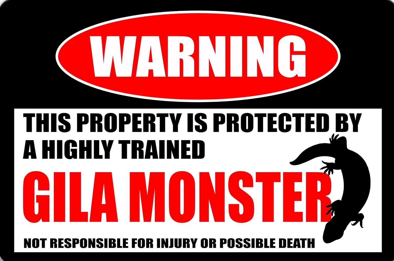 Amazon.com: Gila Monster Metal Sign Gila Monster Warning Venomous ...