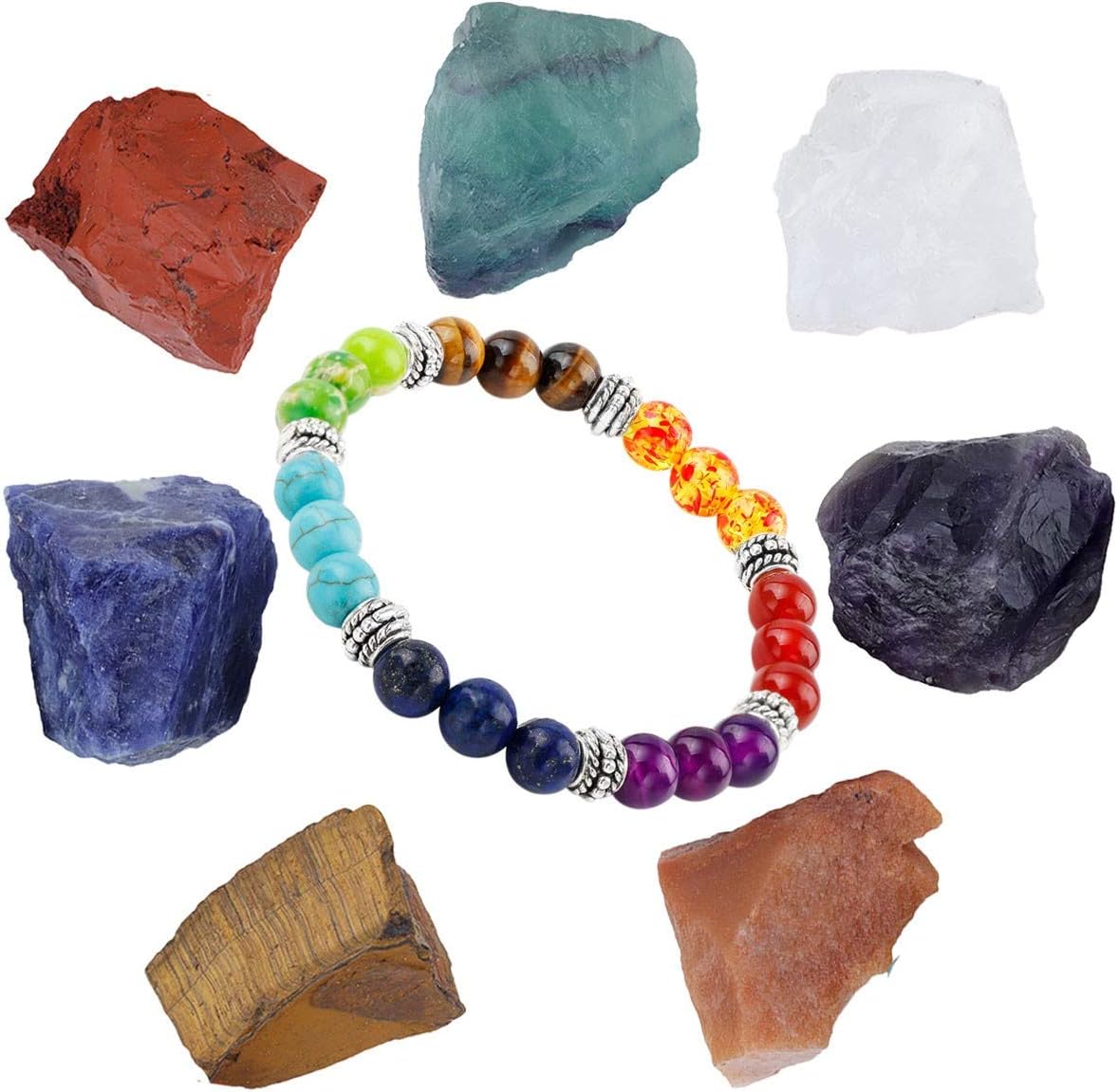 Amazon.com: SUNYIK 7 Chakras Healing Crystals Kits Set, Natural 7 ...